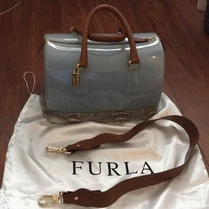 Furla | Bags | Furla Candy Light Blue 2 Tone Snake Skin Bag | Poshmark